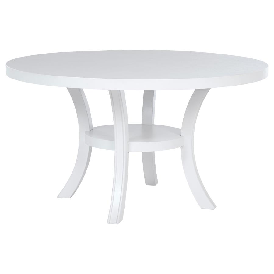 Judd 54-inch Round Dining Wood Table with Shelf