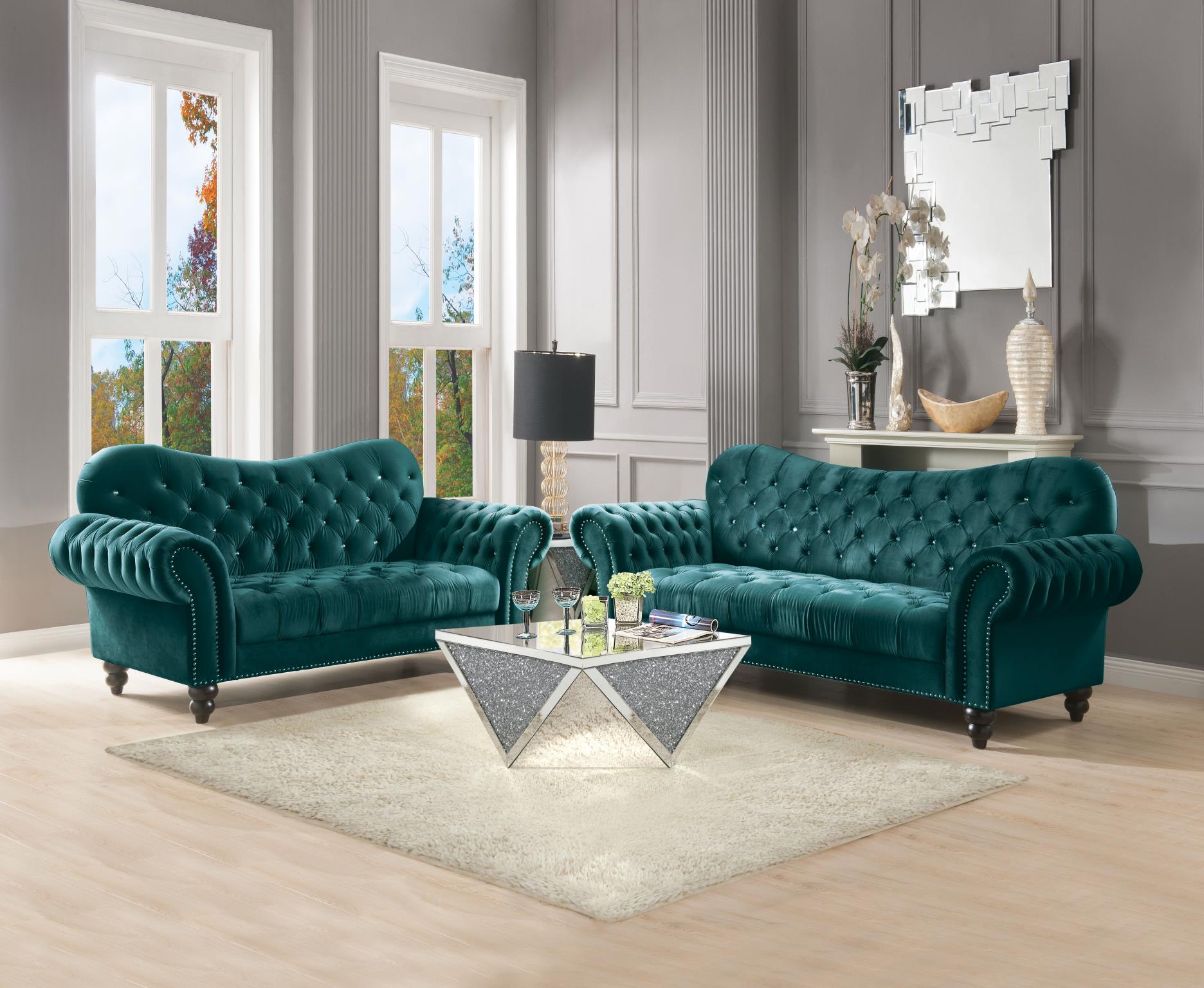Iberis Button Tufted Velvet Sofa