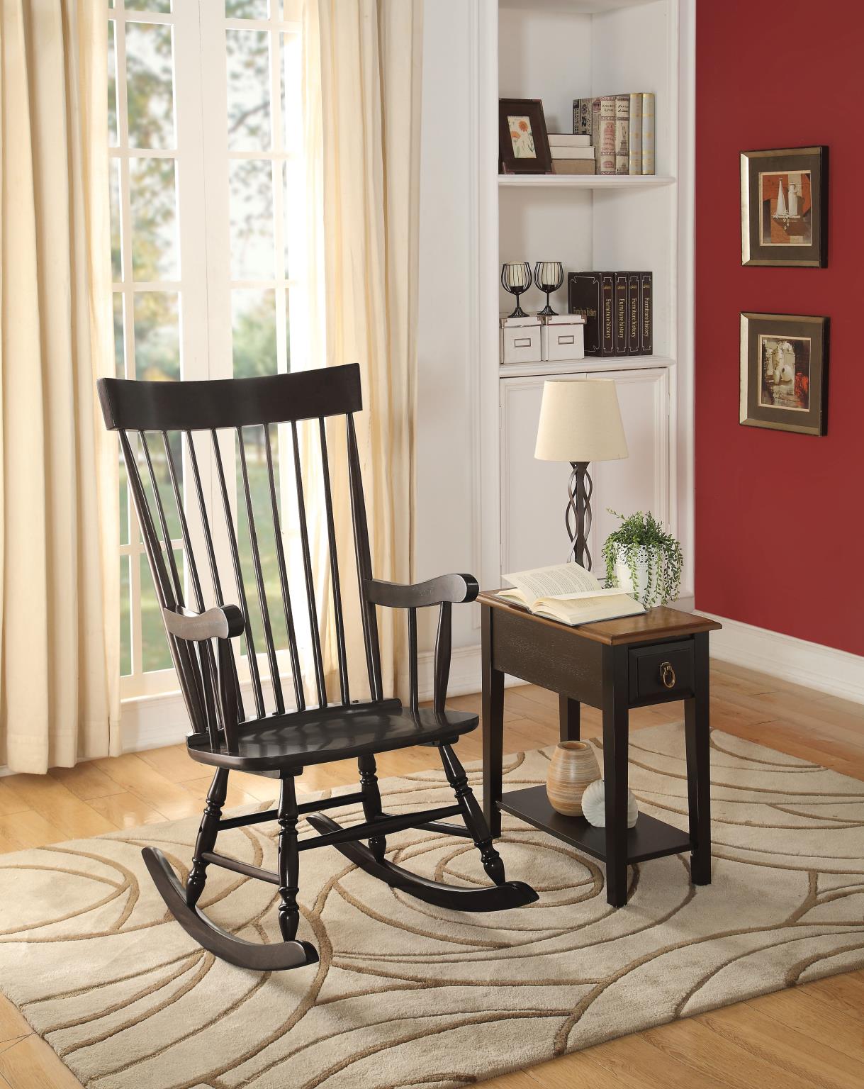 Arlo Rustic Black Rocker Chair