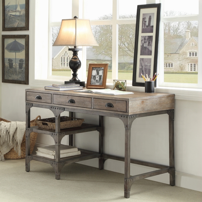 Gorden Weathered Oak Writing Desk